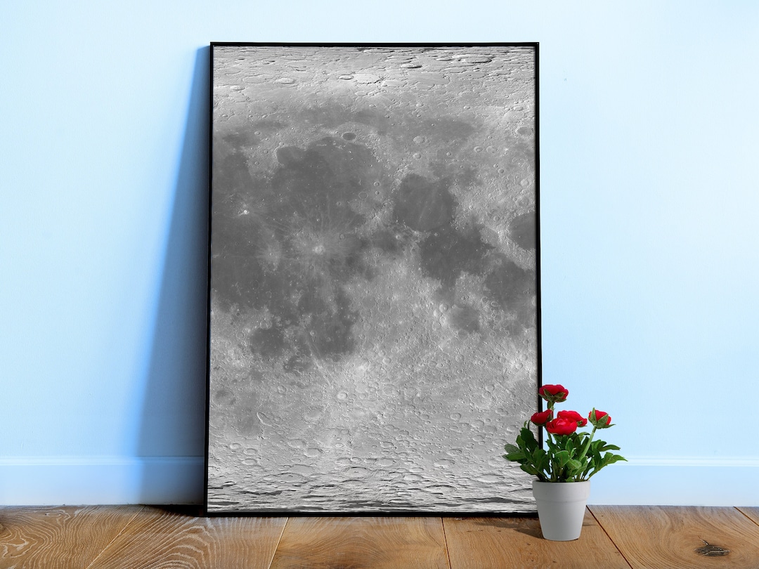 Moon Map, Moon Surface Poster Space Poster, Space Photo, Science Wall ...
