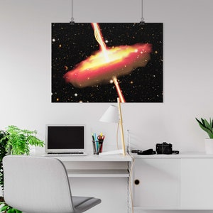Quasar and Galaxies #1 — Space Poster, Science Art Print, Space Photo ...