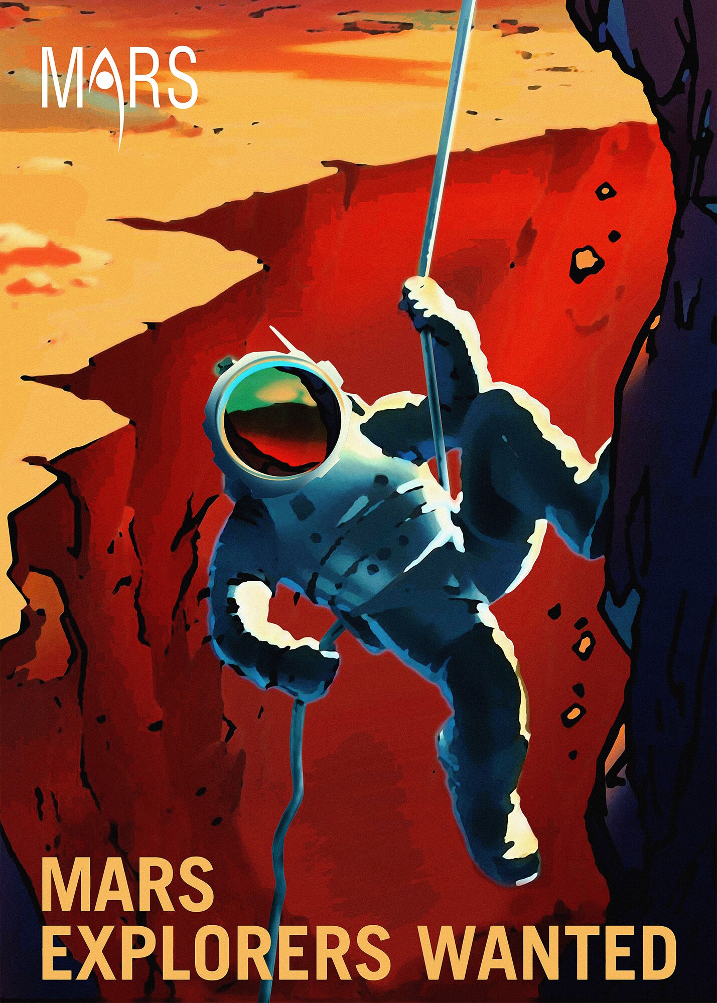 NASA Mars vintage: Mars explorers wanted poster | Etsy