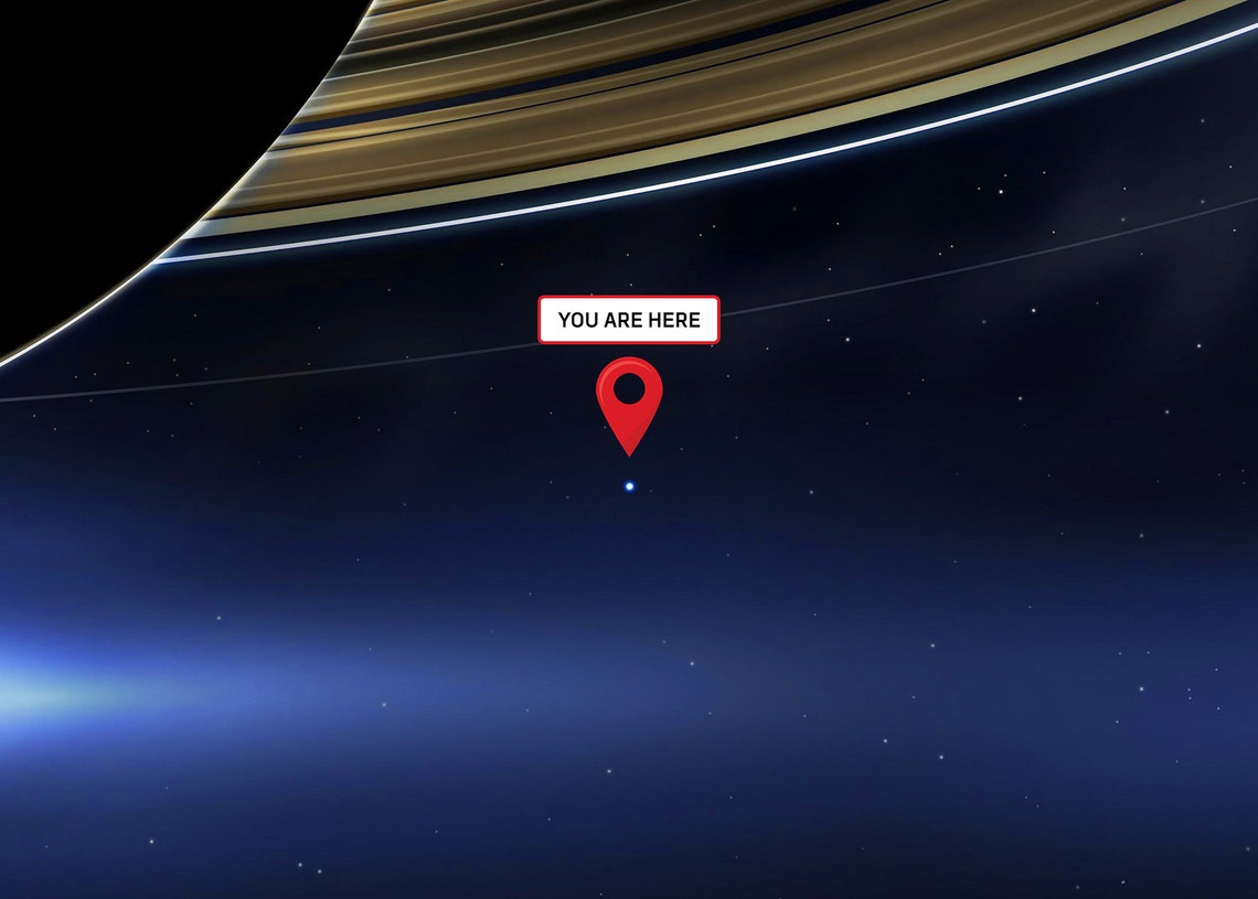 You Are Here: Cassini Pale Blue Dot Saturn Space Poster - Etsy Hong Kong