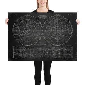 Constellations, Star Map Poster — Vintage Astronomy Poster, Space ...