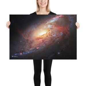Intermediate Spiral Galaxy, M106, NGC 4258 - NASA Hubble Space Telescope — Space Poster, Science ...