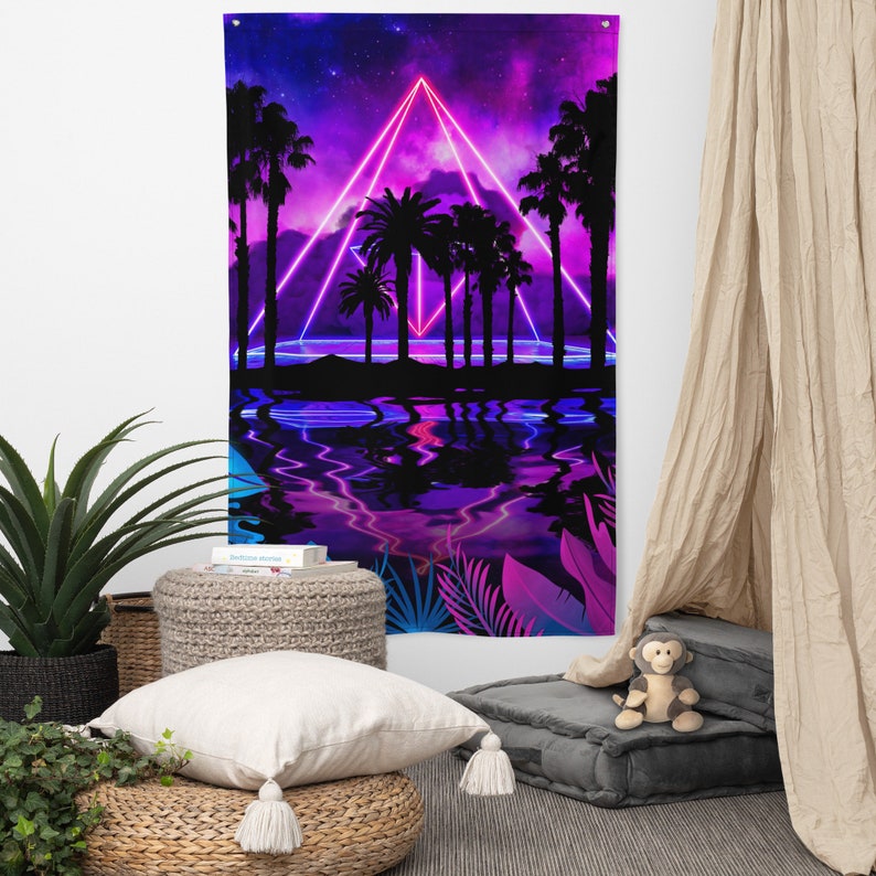 Neon Palms Landscape: Pyramid [synthwave/vaporwave/cyberpunk ...