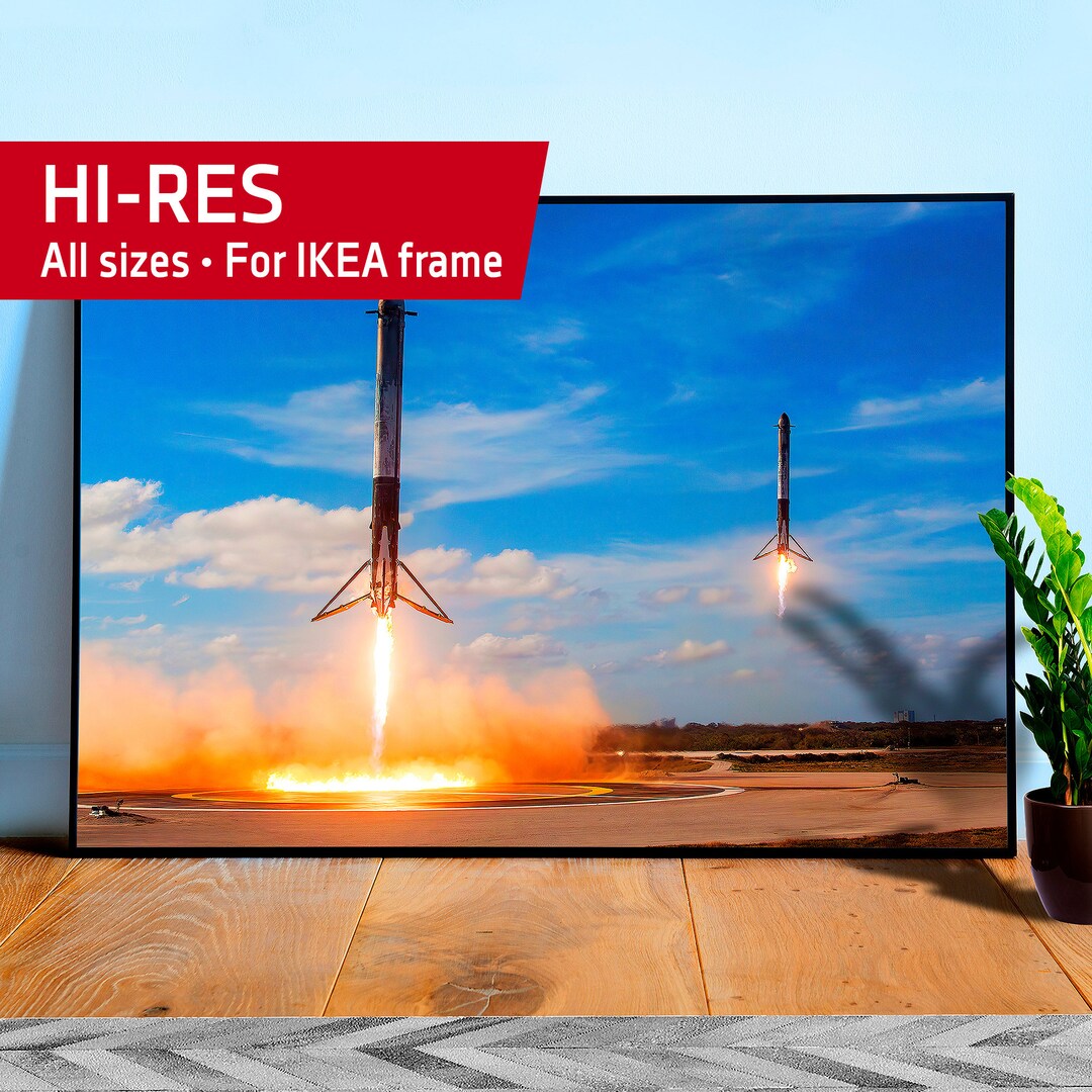 Spacex Falcon Heavy Landing — Space Poster, Space Art, Photo Space ...