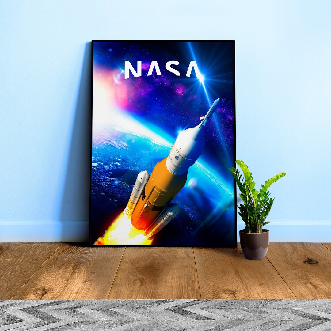NASA Artemis SLS Poster, Rocket Launch Poster — Space Poster, Space Art ...