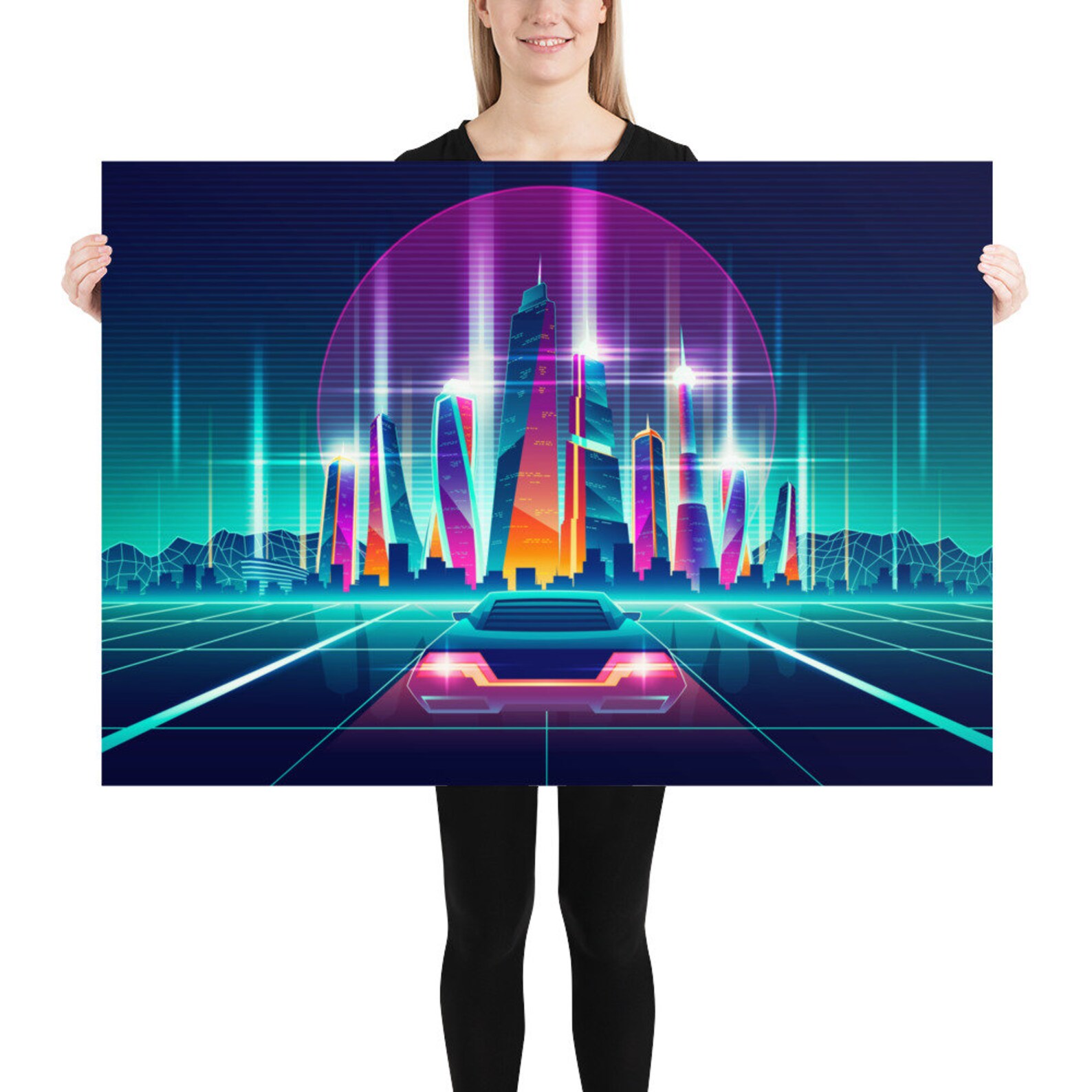 Synthwave Neon City: Sport Car & City synthwave/vaporwave/cyberpunk ...