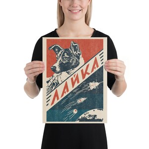 Laika / USSR, Soviet Poster Vintage Space Poster, Retro Space Art ...