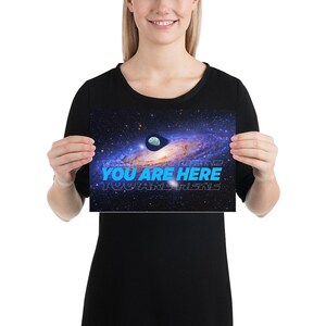 You Are Here: Milky Way Galaxy Map and Earth — Space Poster, Science ...