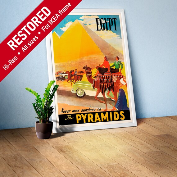 Egypt. Pyramids 1950s Retro Vintage Travel Poster Retro - Etsy