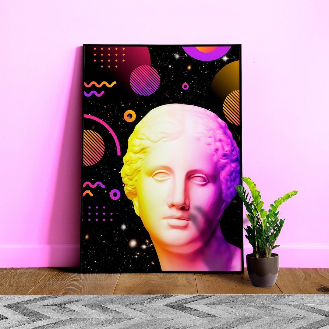 Venus De Milo Vaporwave Print – Neon Greek Statue Art, Retro 80s ...