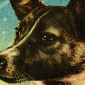 Laika Poster, First Space Dog, USSR, 1958 — Soviet Vintage Space Art ...