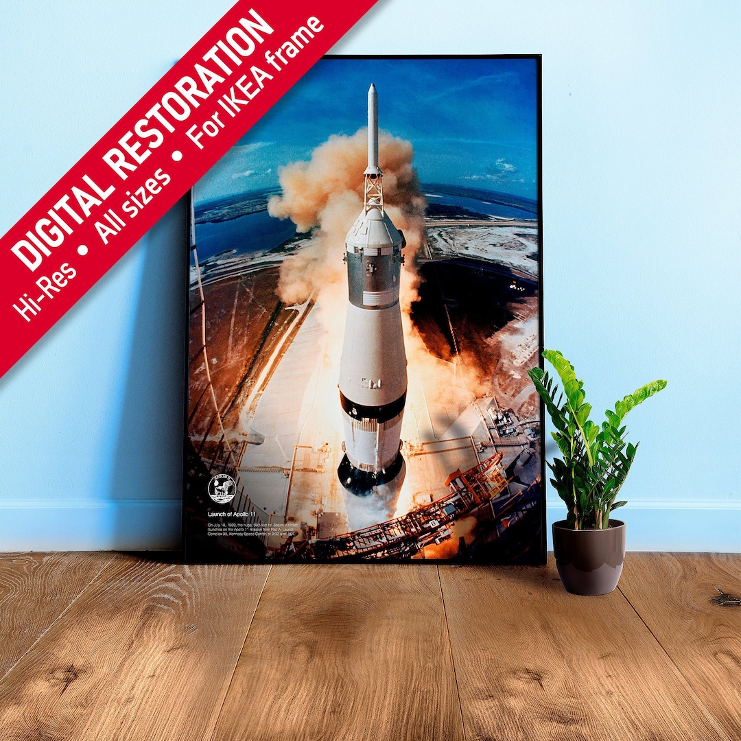 NASA Apollo 11: razzo decollo 1969 poster spaziale arte - Etsy Italia