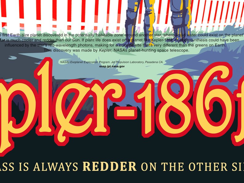 Kepler-186 F (NASA Visions of the Future) — Vintage Space Poster, Retro ...