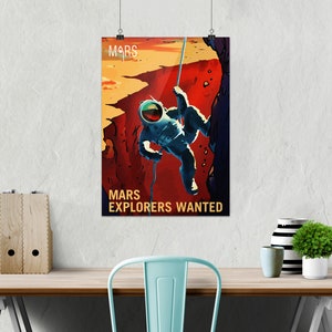 NASA Mars Vintage: Mars Explorers Wanted — Retro Space Poster, Science ...
