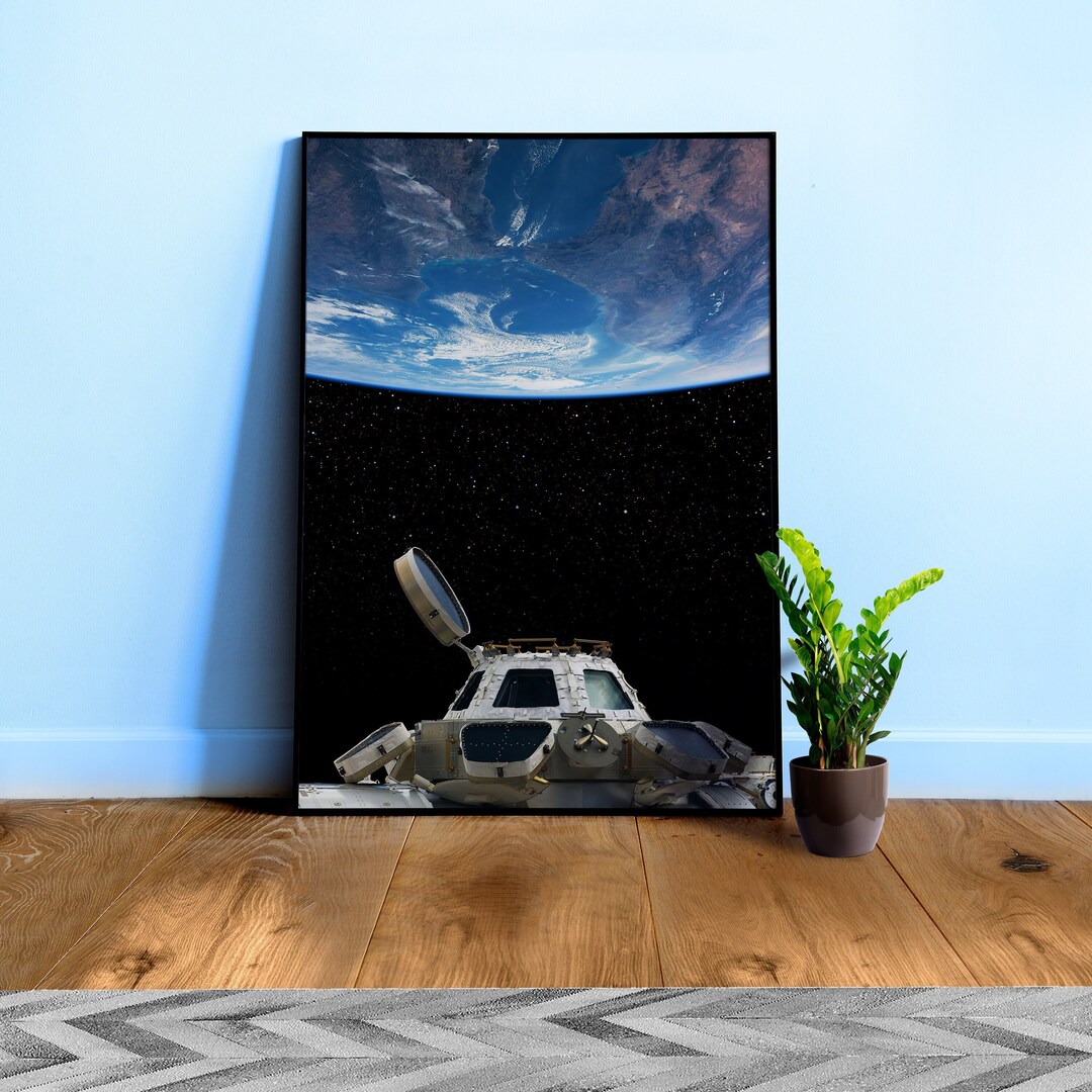 Earth and ISS (up and Down) — Space Poster, Science Poster, Space Photo ...
