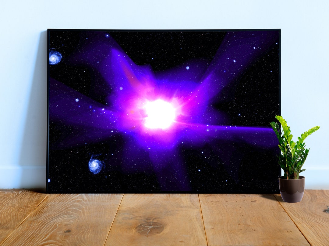 Quasar and Galaxies #2 — Space Poster, Science Art Print, Space Photo ...