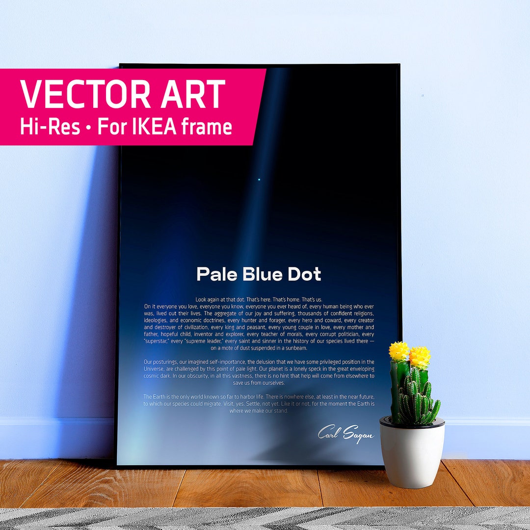 Pale Blue Dot Poster, Nasa Voyager 1 with Carl Sagan — Space Poster ...