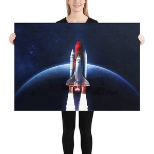 NASA Space Shuttle Liftoff Space Poster, Space Art, Photo Poster, Space ...