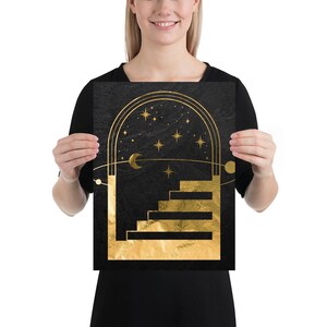 Mystical Gold Moon: Solar System — Tarot Card, Art Deco Poster ...
