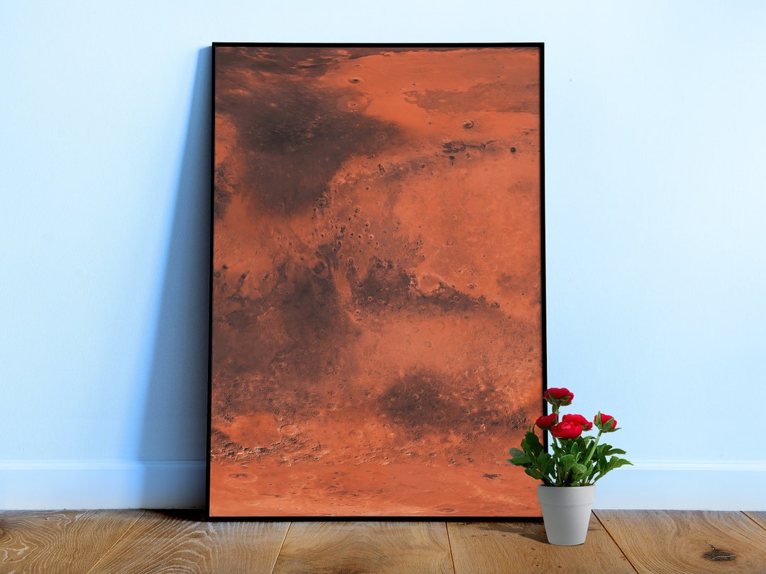 Mars Map, Mars Surface Poster Space Poster, Space Photo, Science Wall ...