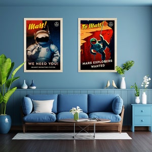 Mars! We Need You! — Vintage Space Poster, Retro Space Art, Propaganda ...