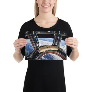 Earth From Space Poster — ISS Cupola View, Earth Horizon, Real NASA ...