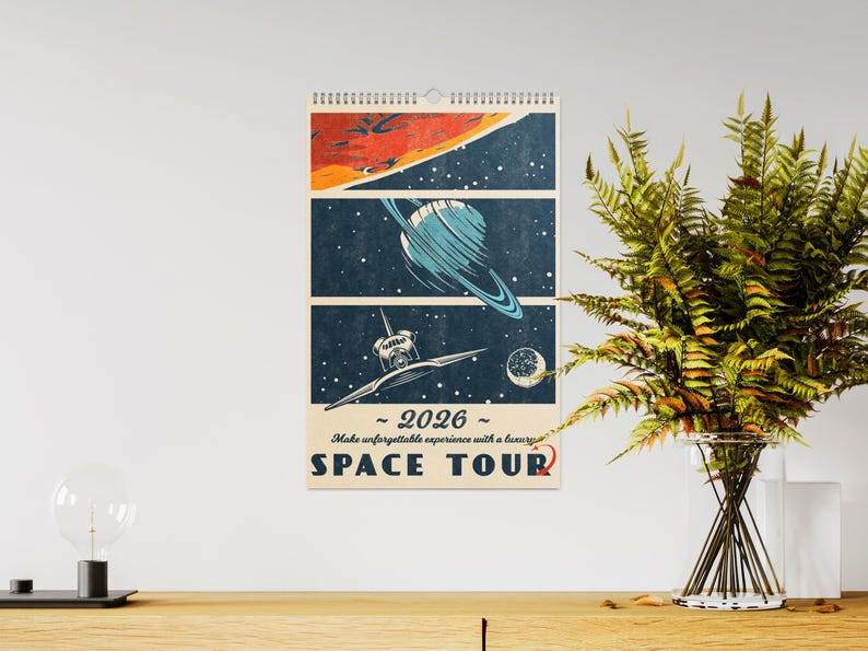 2026 Space Calendar – Retro Sci-fi Wall Calendar With Vintage Space Art ...