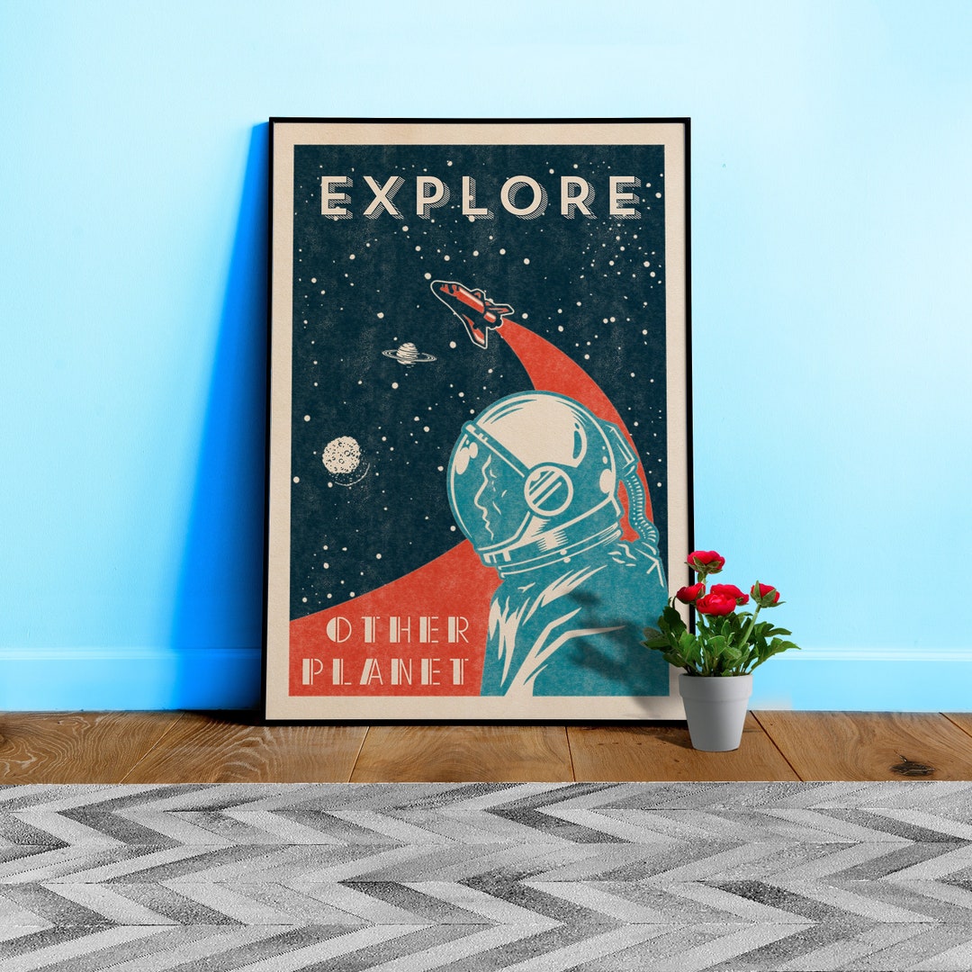 Explore Other Planet — Vintage Space Poster, Retro Space Art ...