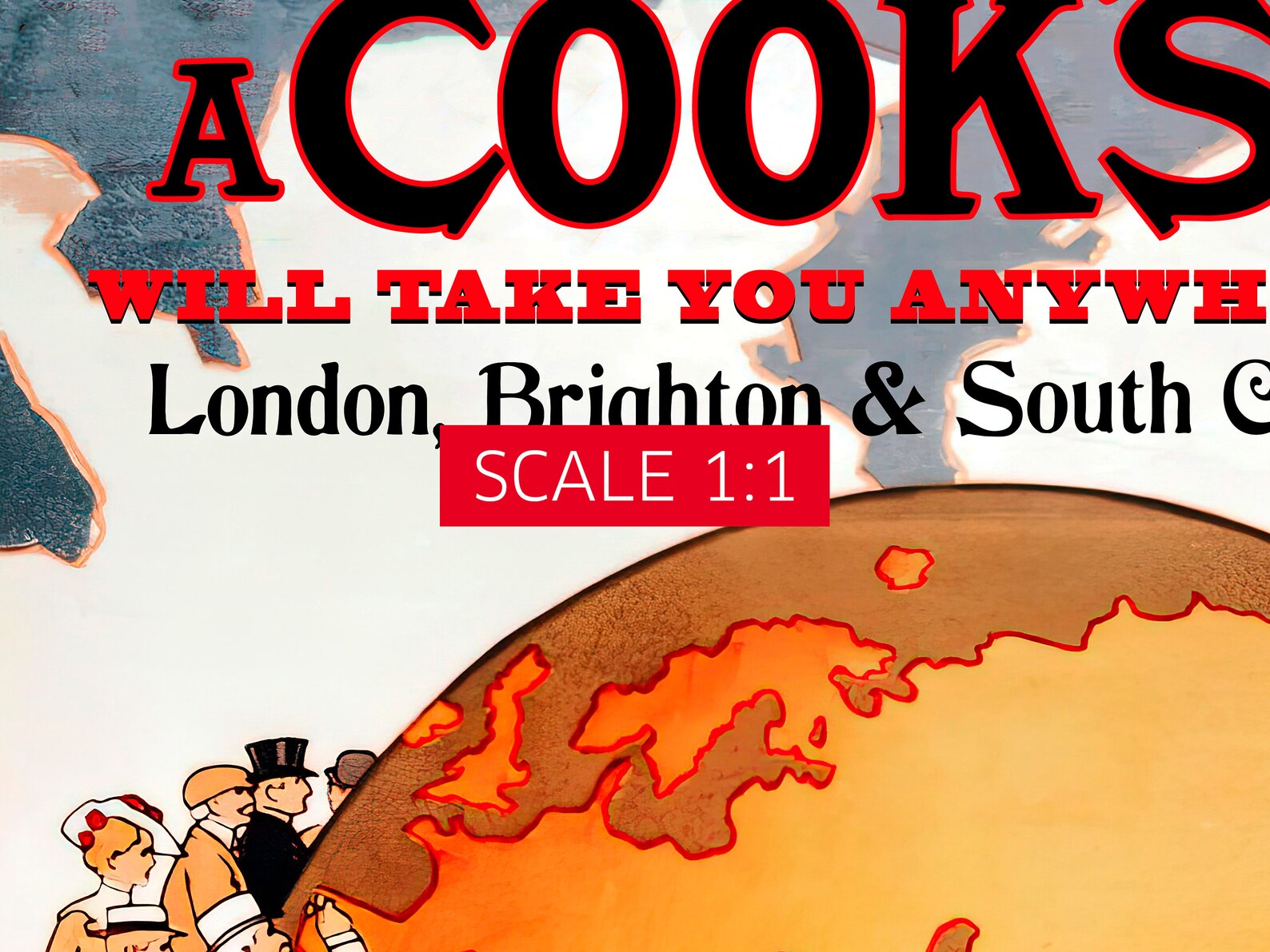 Thomas Cook agency UK 1904 retro travel poster | Etsy