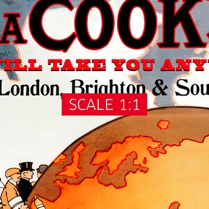 Thomas Cook Agency, UK 1904 — Retro Travel Poster, Vintage Travel Art ...