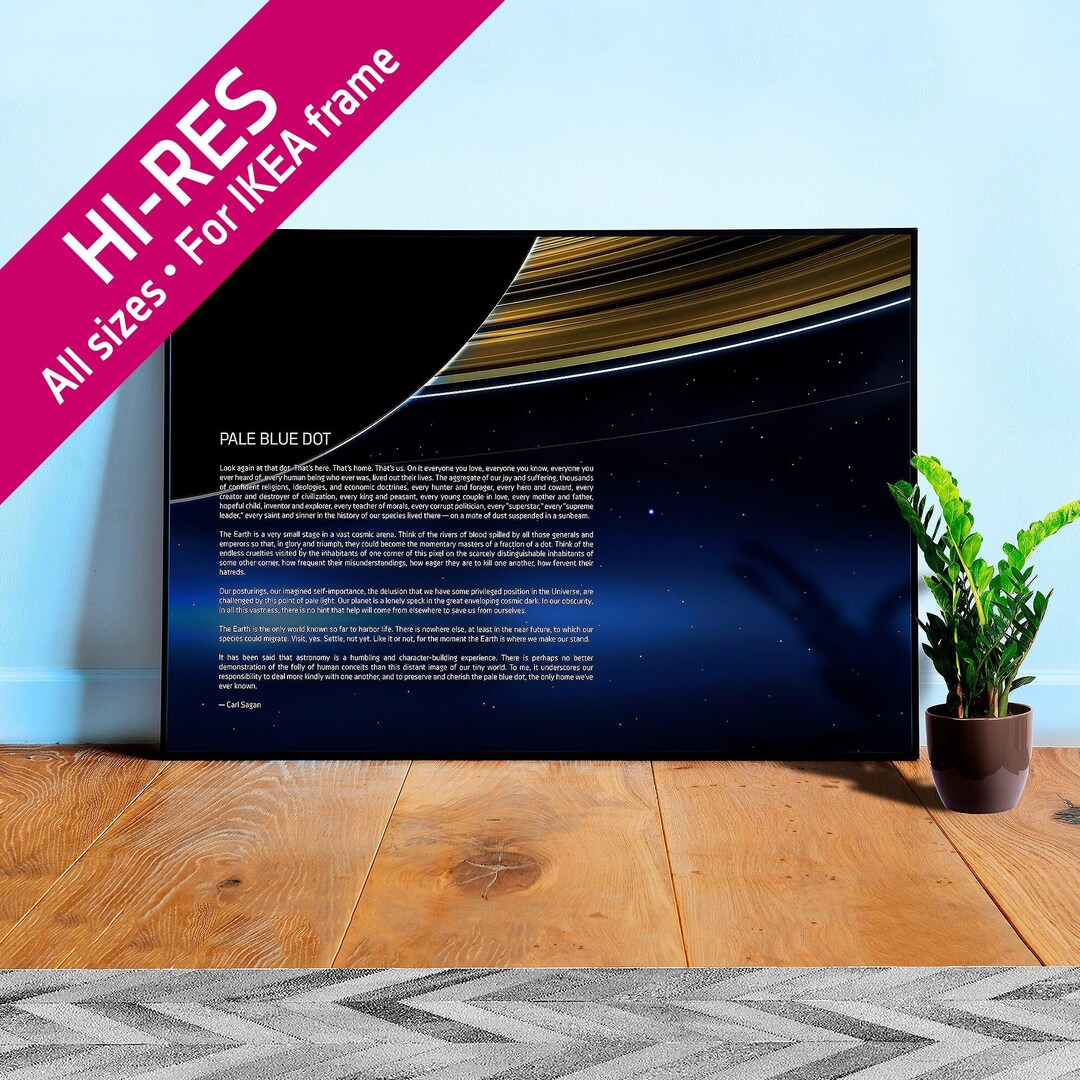 Pale Blue Dot Poster, Cassini Mission and Carl Sagan Quote Space Poster ...