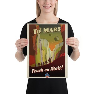 To Mars! — Retro Space Poster. 1950s Vintage Space Art Print and Cool ...