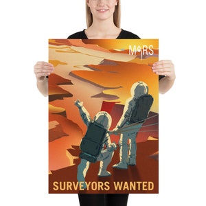 NASA Mars Vintage: Surveyors Wanted Vintage Space Poster, Retro Space ...