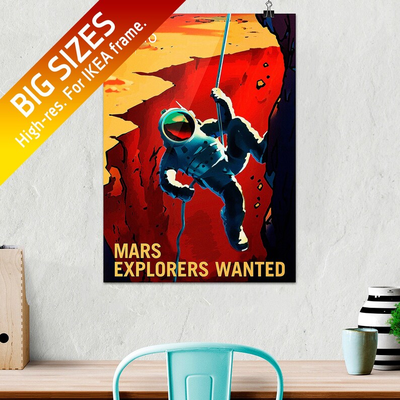 NASA Mars Vintage: Mars Explorers Wanted Space Poster - Etsy