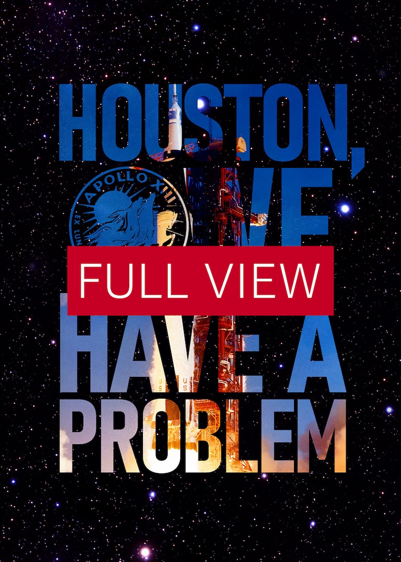 Houston We Have a Problem / NASA Apollo Missions Moon - Etsy