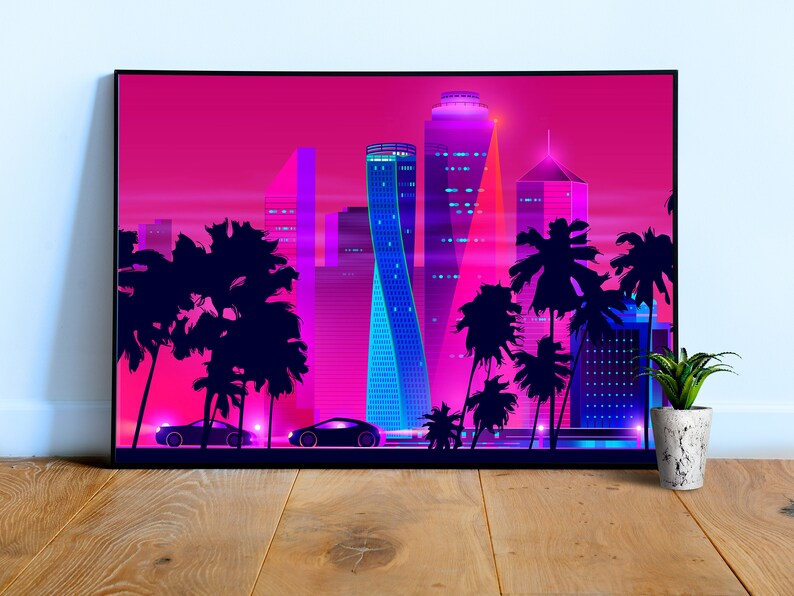 Synthwave Neon City: Vice City synthwave/vaporwave/cyberpunk | Etsy