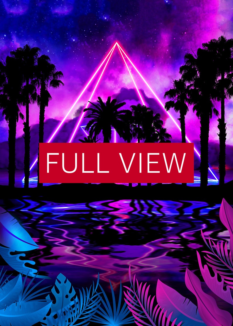 Neon Palms Landscape: Pyramid [synthwave/vaporwave/cyberpunk ...