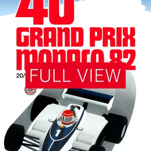 Monaco Vintage F1 Grand Prix. 1982 Poster Vintage Formula 1 - Etsy Canada