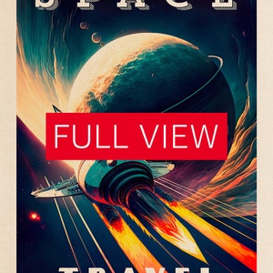 Space Travel — Vintage Retro Space Poster, Retrofuturism Poster, Retro ...