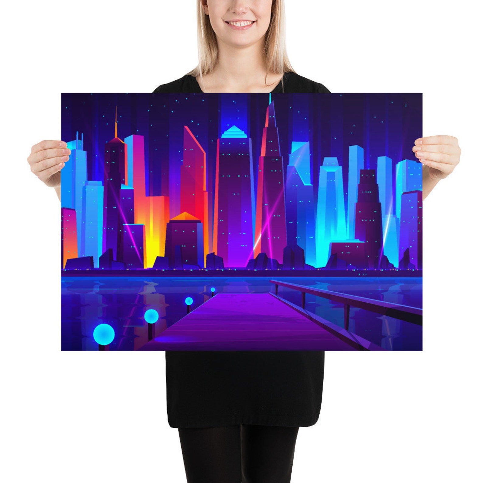 Synthwave Neon City [synthwave/vaporwave/cyberpunk] — Aesthetic Poster ...