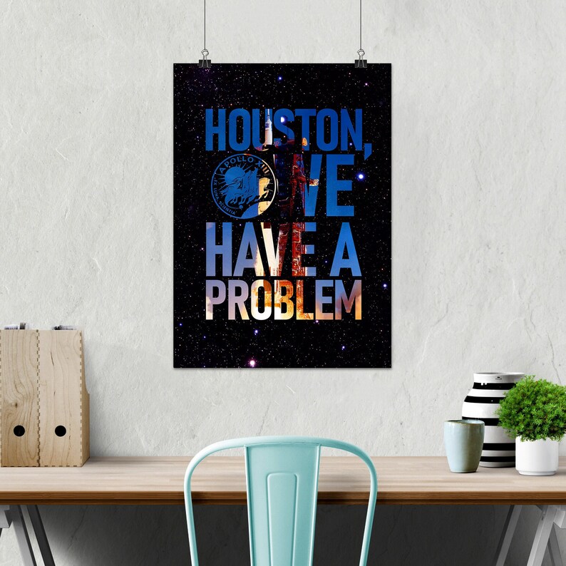 Houston We Have a Problem / NASA Apollo Missions Moon - Etsy