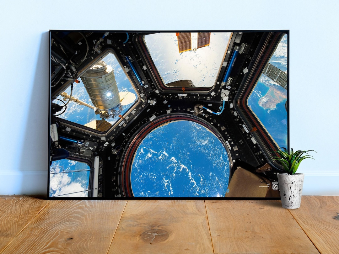 Earth From Space Poster — ISS Cupola View, Real NASA Photo Print ...