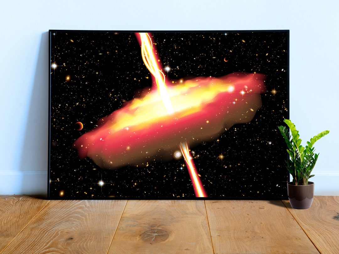 Quasar and Galaxies #1 — Space Poster, Science Art Print, Space Photo ...