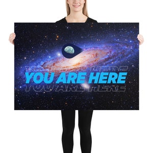 You Are Here: Milky Way Galaxy Map and Earth — Space Poster, Science ...