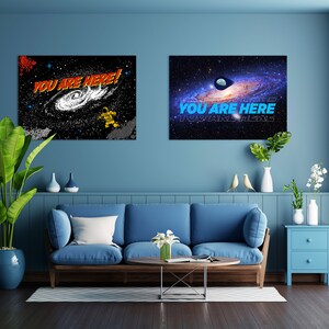 You Are Here: Milky Way Galaxy Map and Earth — Space Poster, Science ...