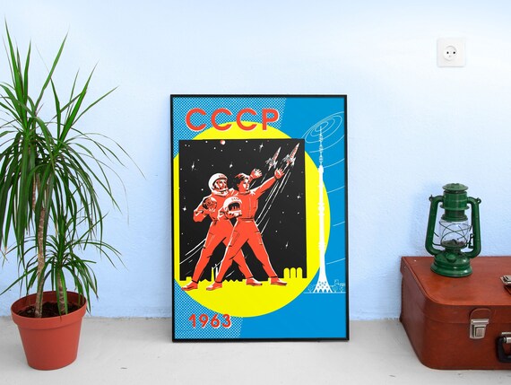 USSR 1963 Soviet Vintage Space Poster Propaganda Poster - Etsy