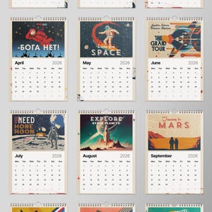 2026 Space Calendar – Retro Sci-fi Wall Calendar With Vintage Space Art ...