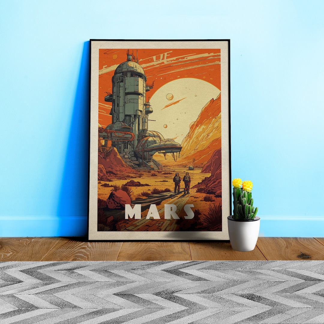 Mars, Colony, Astronaut — Vintage Space Poster, Retro Space Art ...
