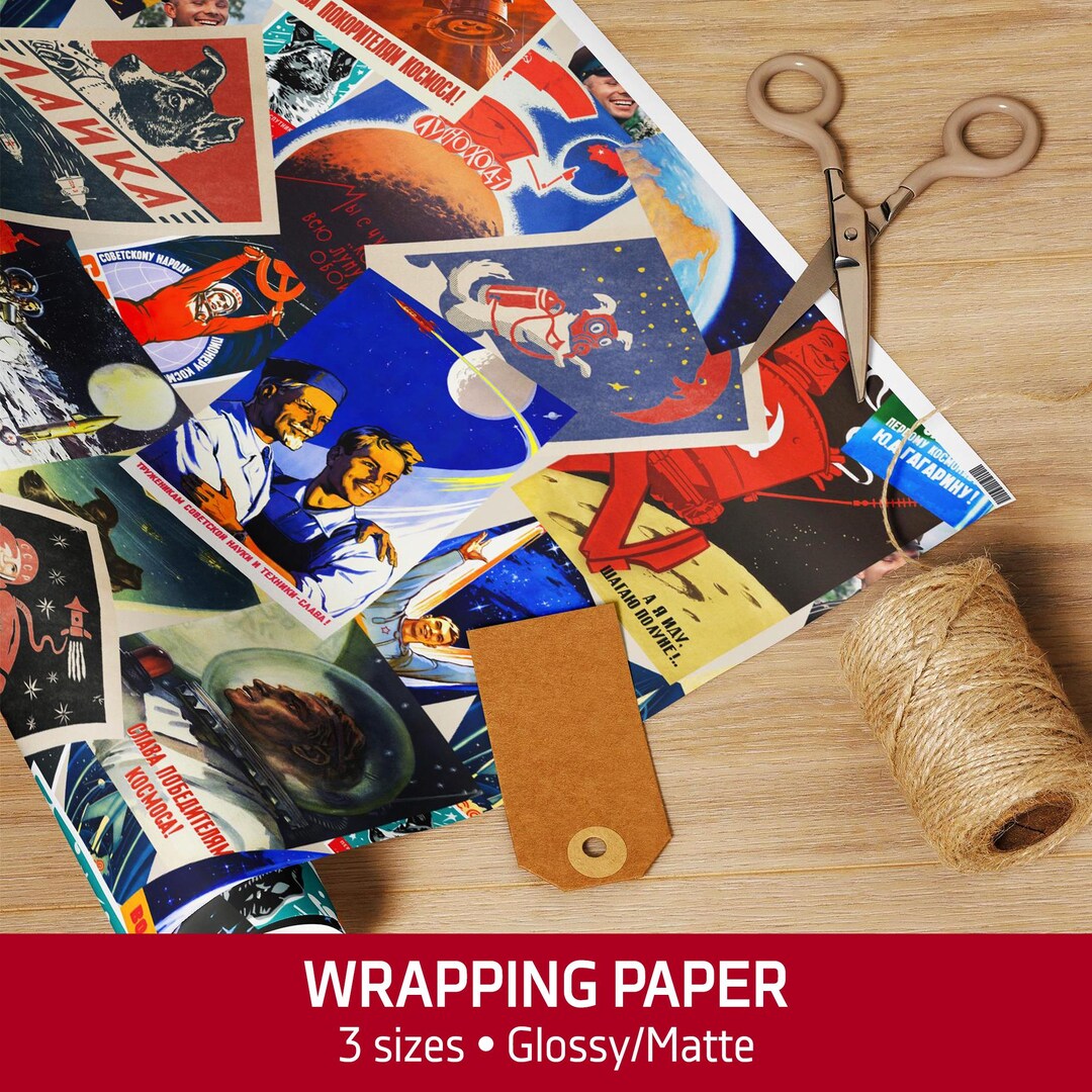 Soviet Wrapping Paper: USSR Retro Space – Vintage USSR Space Age Gift ...
