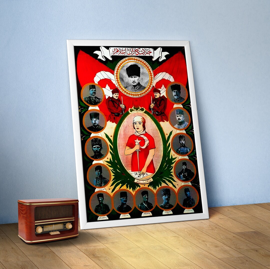 Turkey, 1920s Turkish Vintage Poster, Mustafa Kemal Ataturk Poster ...